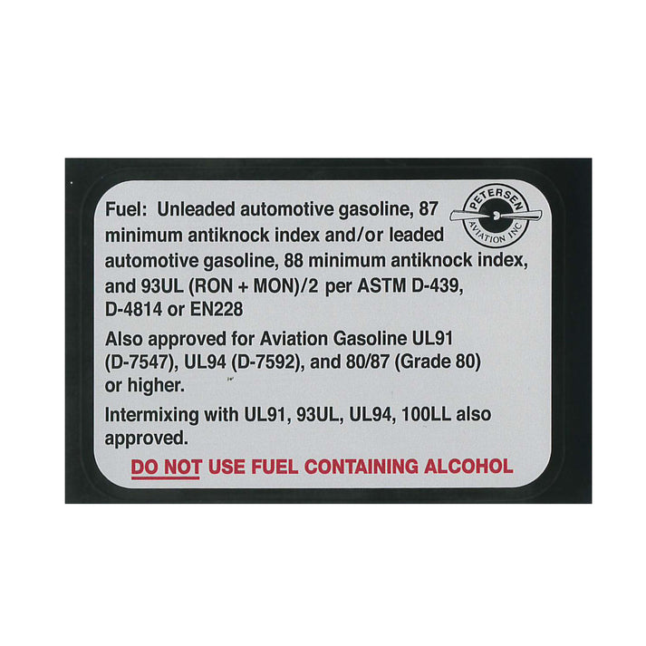 Fuel Placard – Petersen Aviation